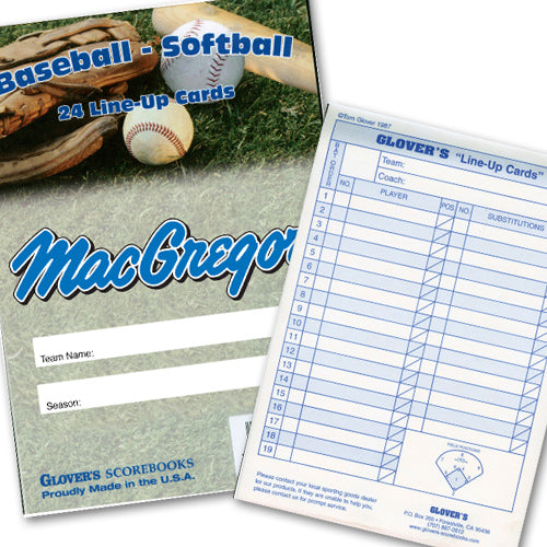 Baseball/Softball Line-Up Card Booklet | American Fitness