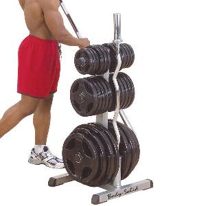 Body-Solid OLYMPIC PLATE TREE AND BAR HOLDER | American Fitness